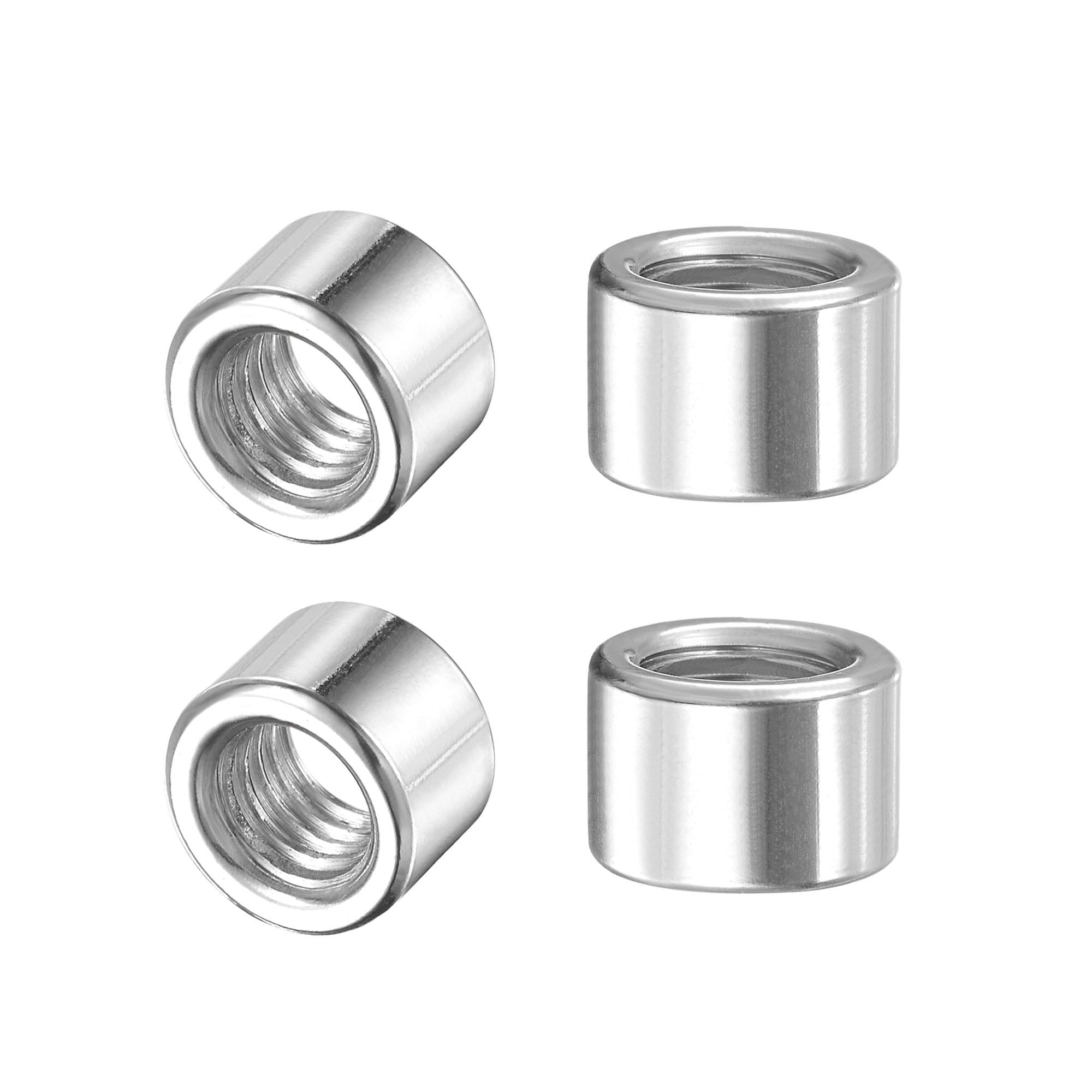 Round Weld Nuts, M8 x 12mm x 8mm Weld On Bung Female Nut Threaded - 201 ...