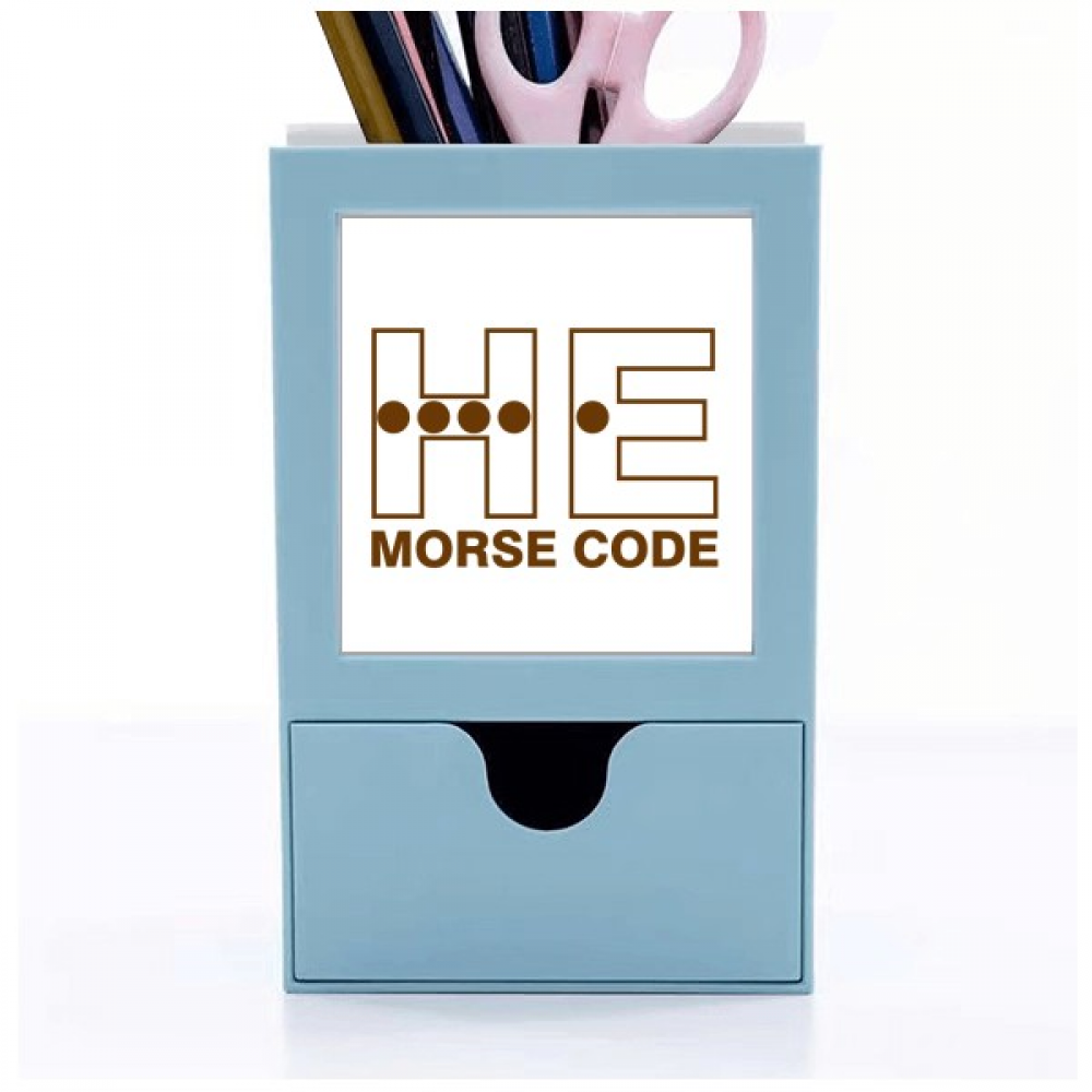 Morse Code He Point-Line Expressions Desk Supplies Organizer Pen Holder ...