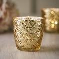 Efavormart 6 Pack 3 Gold Mercury Glass Candle Holders Votive