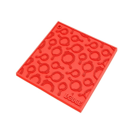 Lodge AS7SKT41 7 Inch Square Red Silicone Trivet With Skillet Pattern ...
