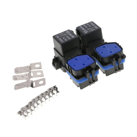ZheElen 1/2/3/5 2 Sets 12V 40A 5-Pin Relay and Relay Holder Socket ...