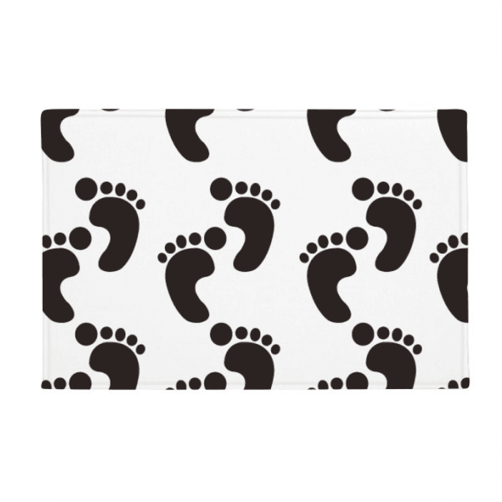 Black Footprint Simple Outline Protect Animal Ground Mat Non Slip Floor ...