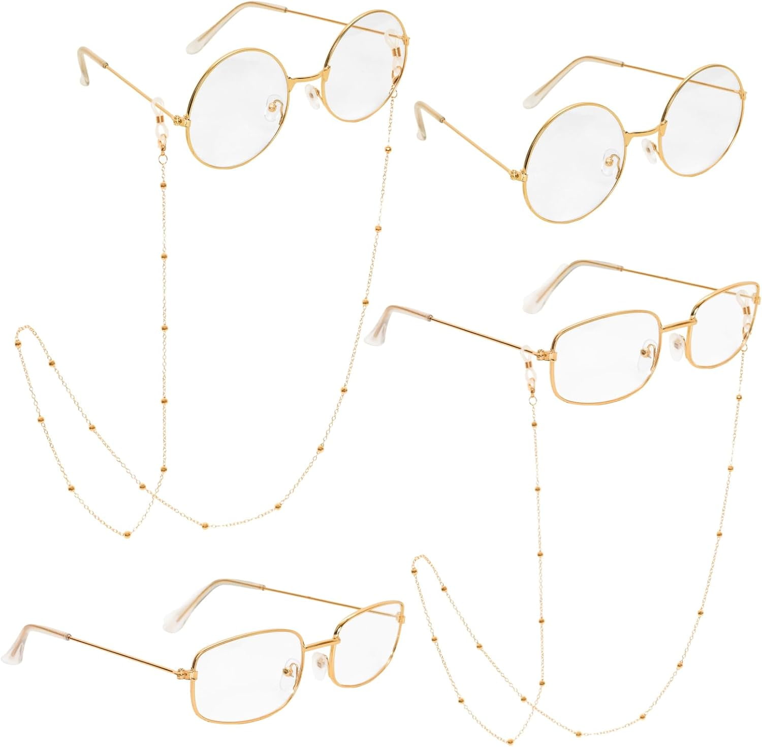 6 Pcs Old Man Glasses Grandma Glasses Costume Set Round Glasses Square ...