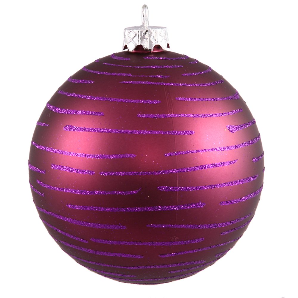 Vickerman 4.75" Plum Ball Ornament w/Glitter Assorted 2/Bg - Walmart ...