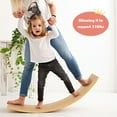 Babyjoy Wooden Wobble Balance Board 35.5" Rocker Yoga Curvy Board Toy ...