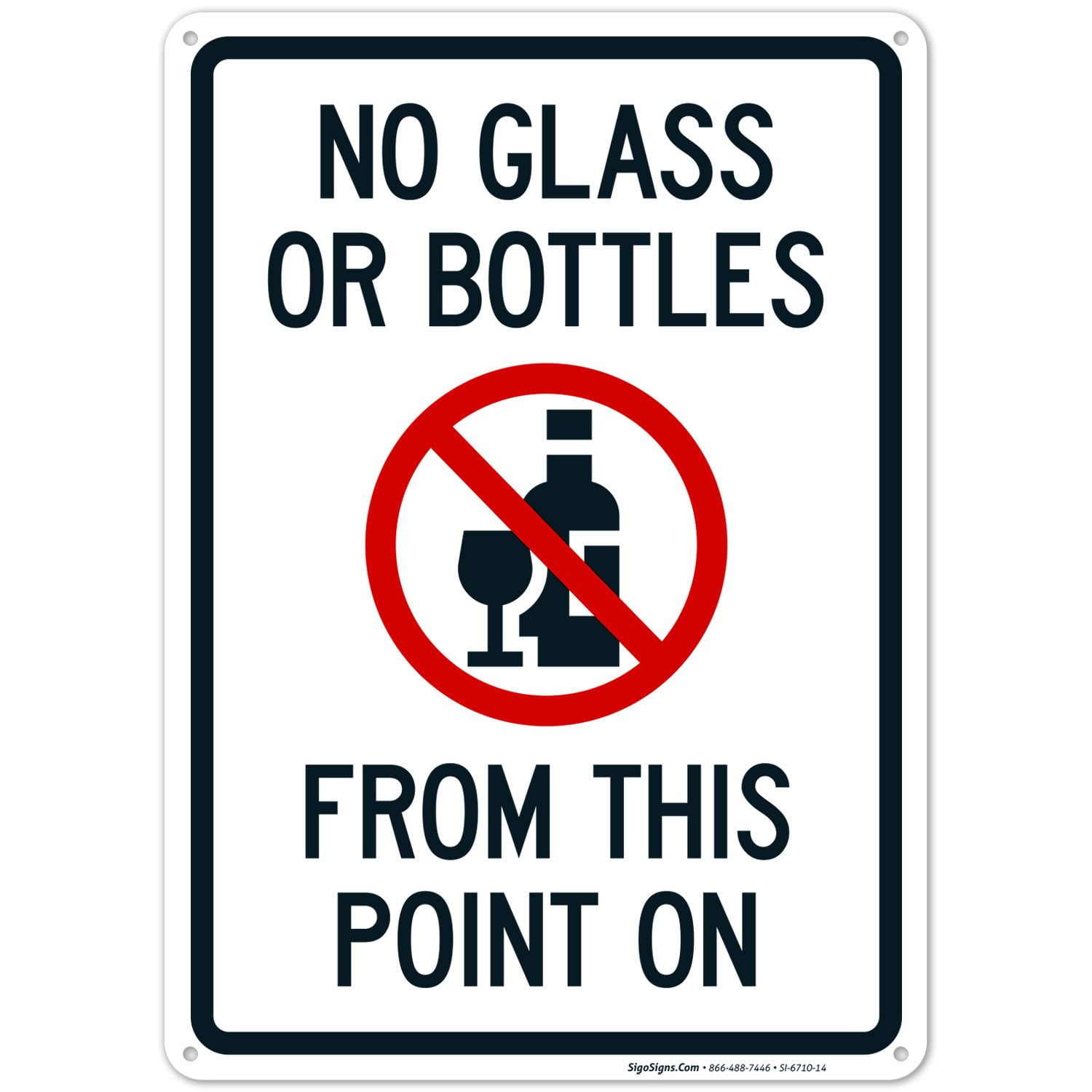 No Glass Or Bottles Sign, Pool Sign, - Walmart.com
