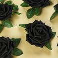 Efavormart 24Pcs Artificial Flowers Real Touch Black Foam Roses Wired ...