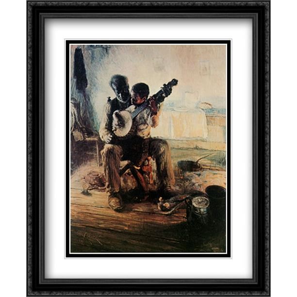 The Banjo Lesson 2x Matted 26x32 Large Black Ornate Framed Art Print by ...