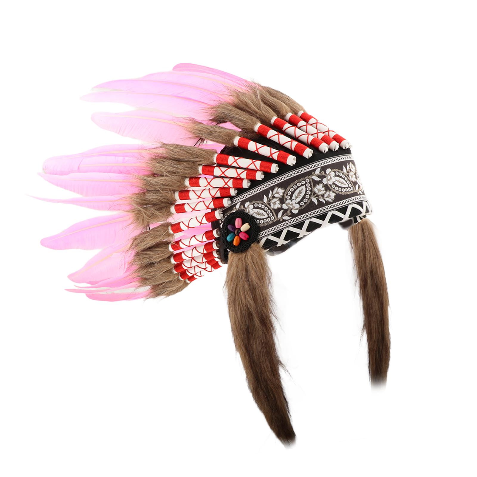 Tocado de plumas artificiales, estilo indio creativo, para carnaval ...