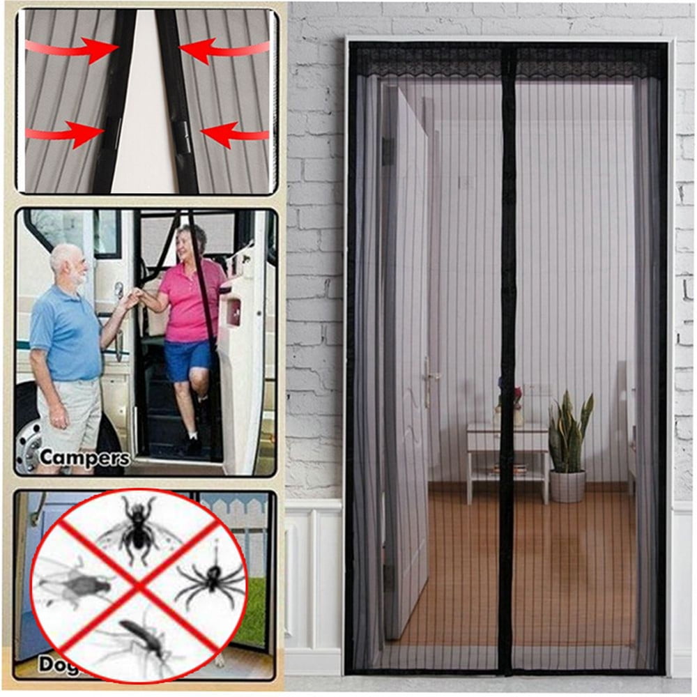Magnetic Screen Door, Heavy Duty Mesh Curtain Door Mesh Screen Magnetic ...