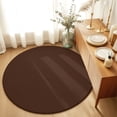 Dark Brown 7' Round Rug for Living Room Conversation Area, Brown Solid ...