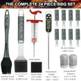 24PCS BBQ Grill Tools Set with Meat Thermometer and Injector - Extra ...