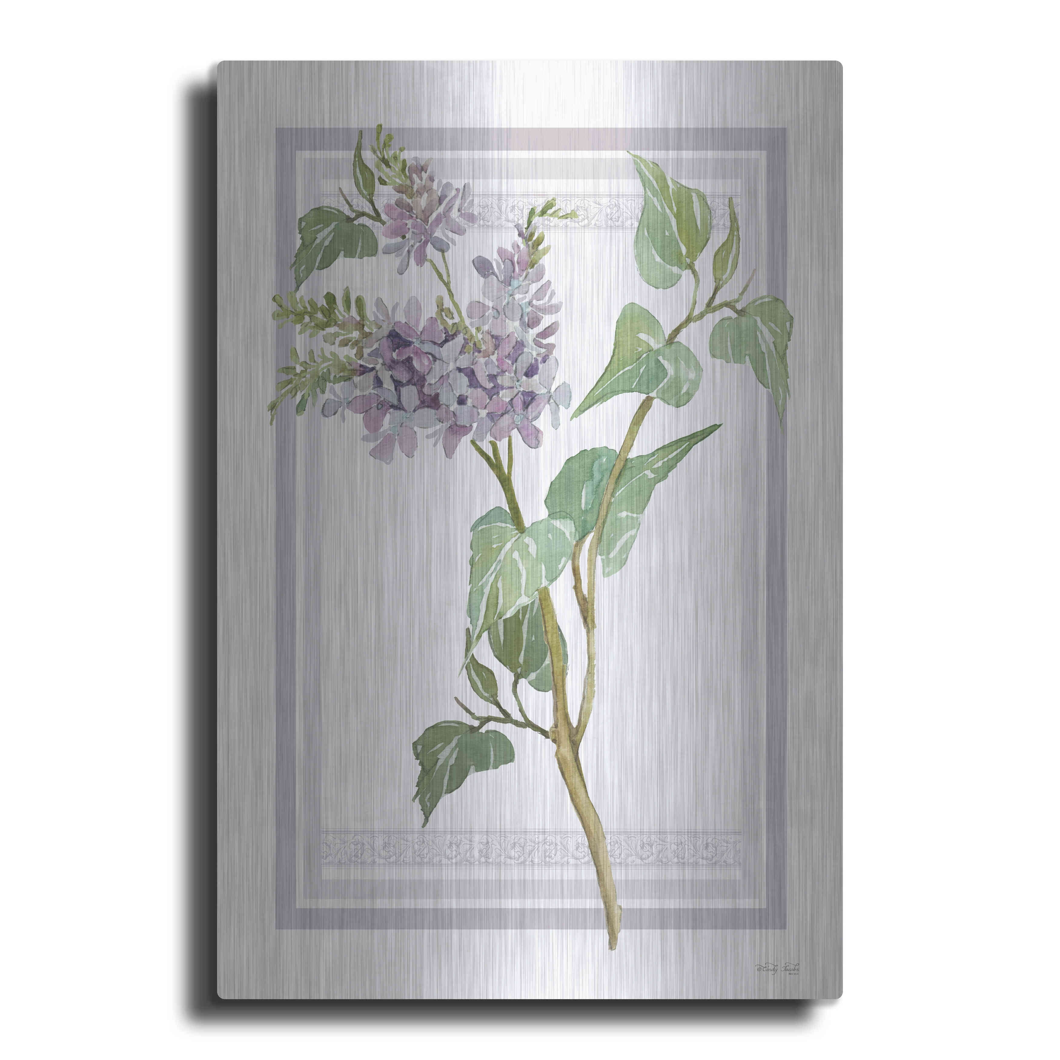 Luxe Metal Art 'Lilacs V' by Cindy Jacobs, Metal Wall Art, 24"x36 ...