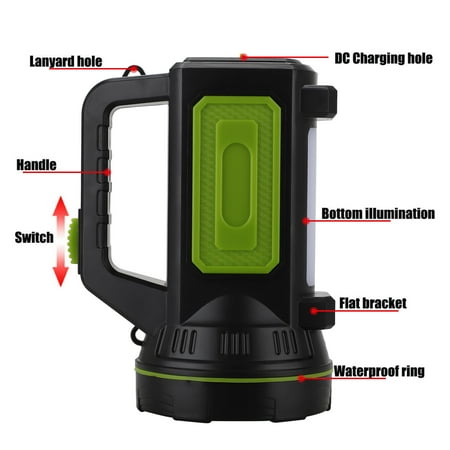 Super Bright Handheld Searchlight, Rechargeable Waterproof LED ...