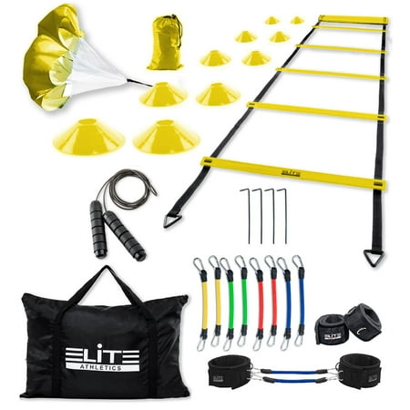 Elite Athletics Speed & Agility Training Set, Includes Agility Ladder ...