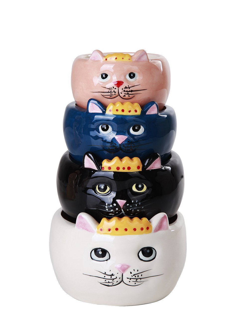 Pacific Giftware Adorable Queen Cats Nesting Ceramic Measuring Cup Set ...