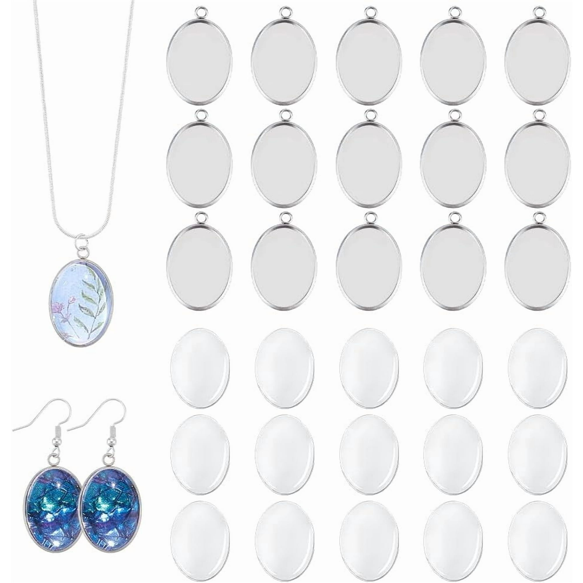Click here for Nobrand 20sets Oval Pendant Cabochon Stainless Ste... prices