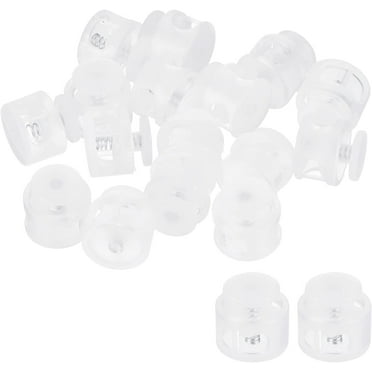 50 Pack Round Cord locks, Plastic Toggle Spring Stopper Single Hole for ...