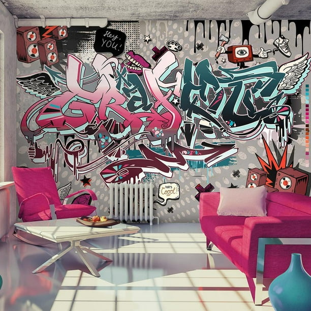 Tiptophomedecor Street Art Wallpaper Wall Mural - Graffiti Hey You ...