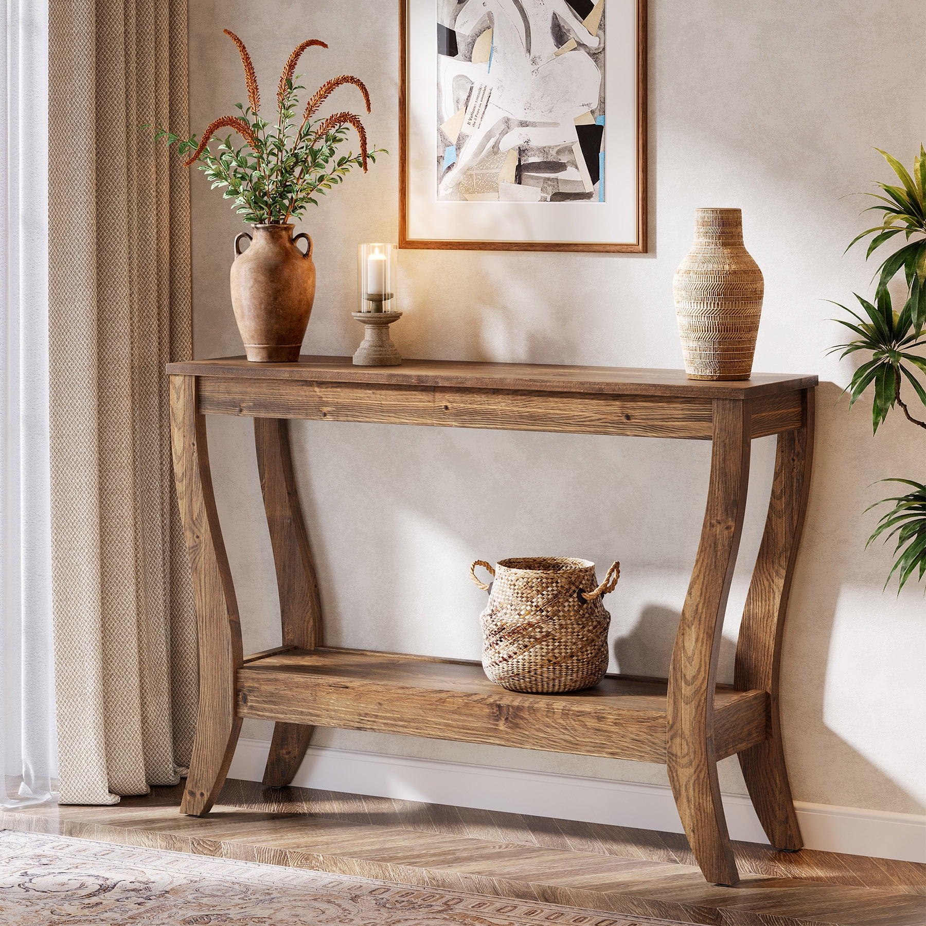 Click here for Tribewood 41.3 Solid Wood Console Table With Stora... prices