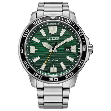 Citizen Men's Eco-Drive Classic Stainless Steel Green Dial Watch ...