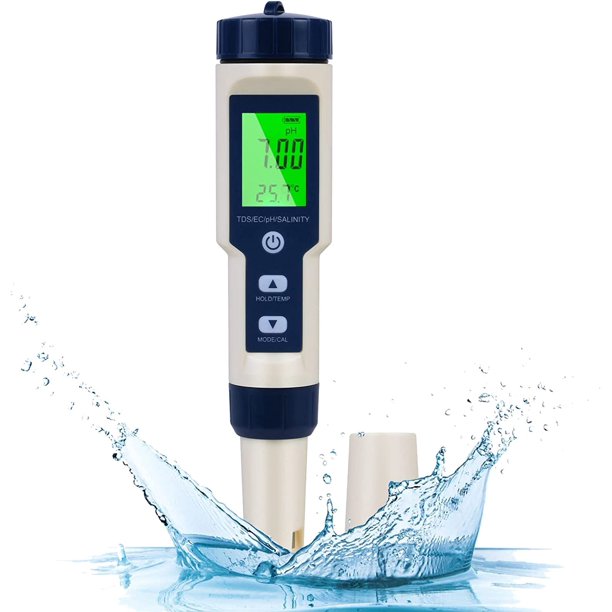 5 in 1 Electronic PH Meter, PH Meter with Backlight LCD Display, Water ...