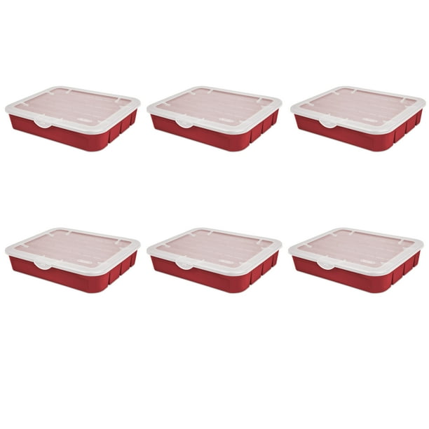 Sterilite Adjustable Ornament Box Plastic, Infra Red, Set of 6 ...