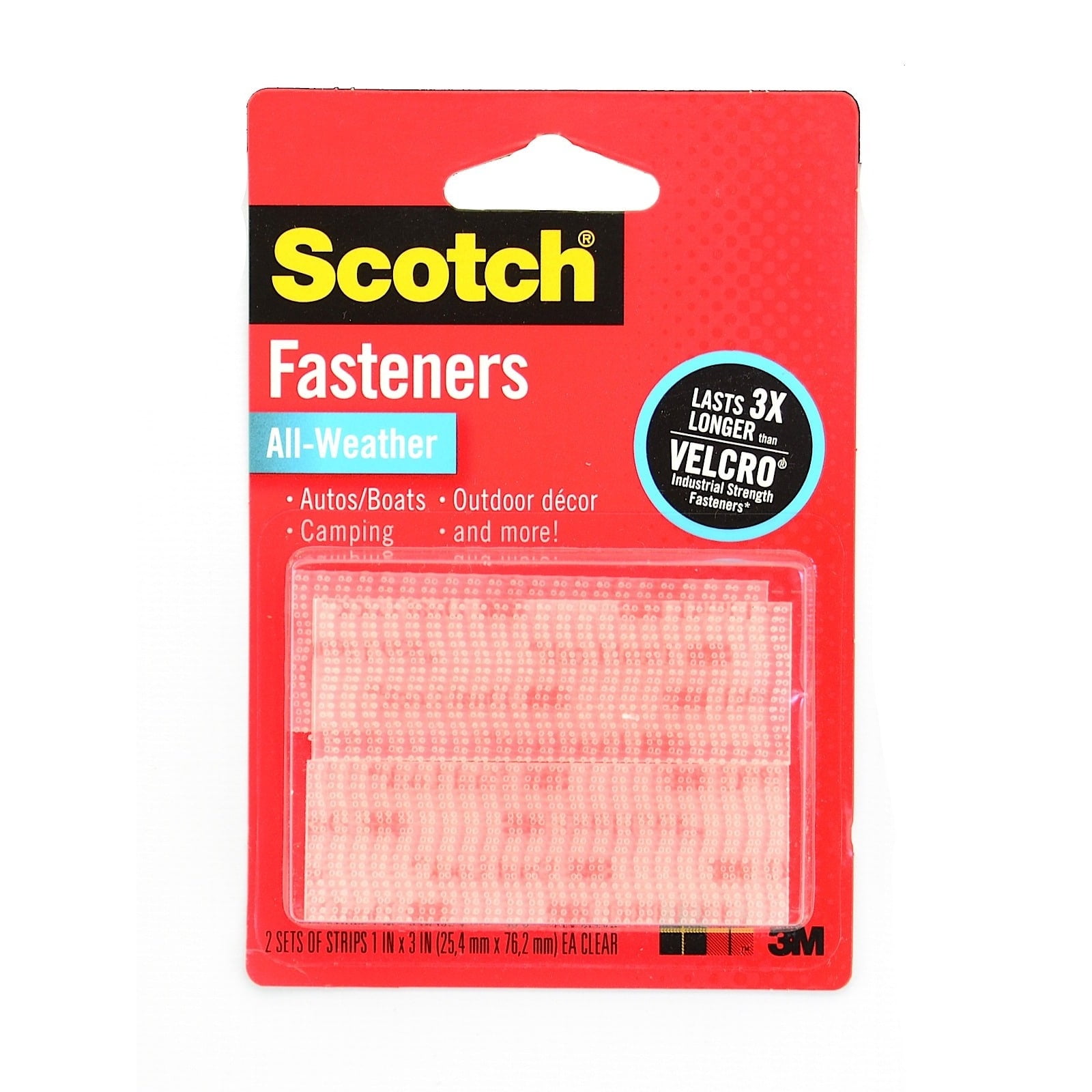 Scotch Fasteners 1 in. x 3 in. strip (2 sets) clear all weather [PACK ...