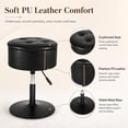 Adjustable Storvanity Stool With Flip-over Wood Tray 360° Swivel Chair ...