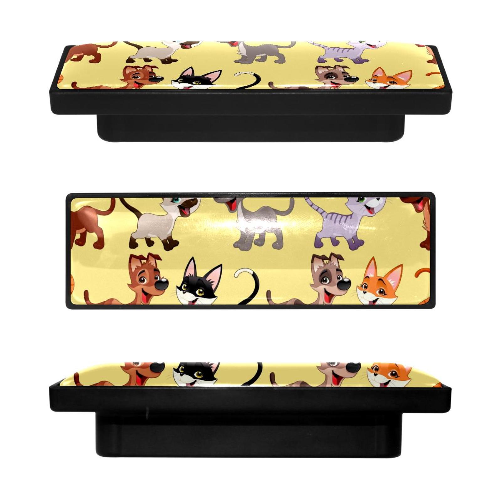 4 Pcs Rectangle Cabinet Handle Cupboard Knob Drawer Pulls Handle Yellow ...