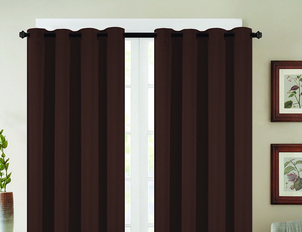 Set of 2 Jeannie Blackout Grommet Top Curtain Panels, Energy Saving ...