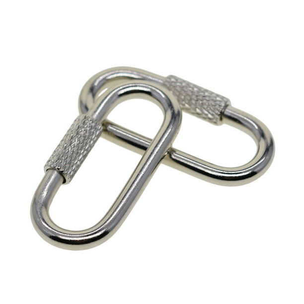 10 Pieces Outdoor Climbing Carabiner Stainless Steel D Shape Hook ...