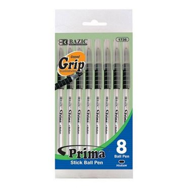 BAZIC Ballpoint Pen Pure Blue Color Stick Pens, 1.0 mm, (12/Pack), 1 ...