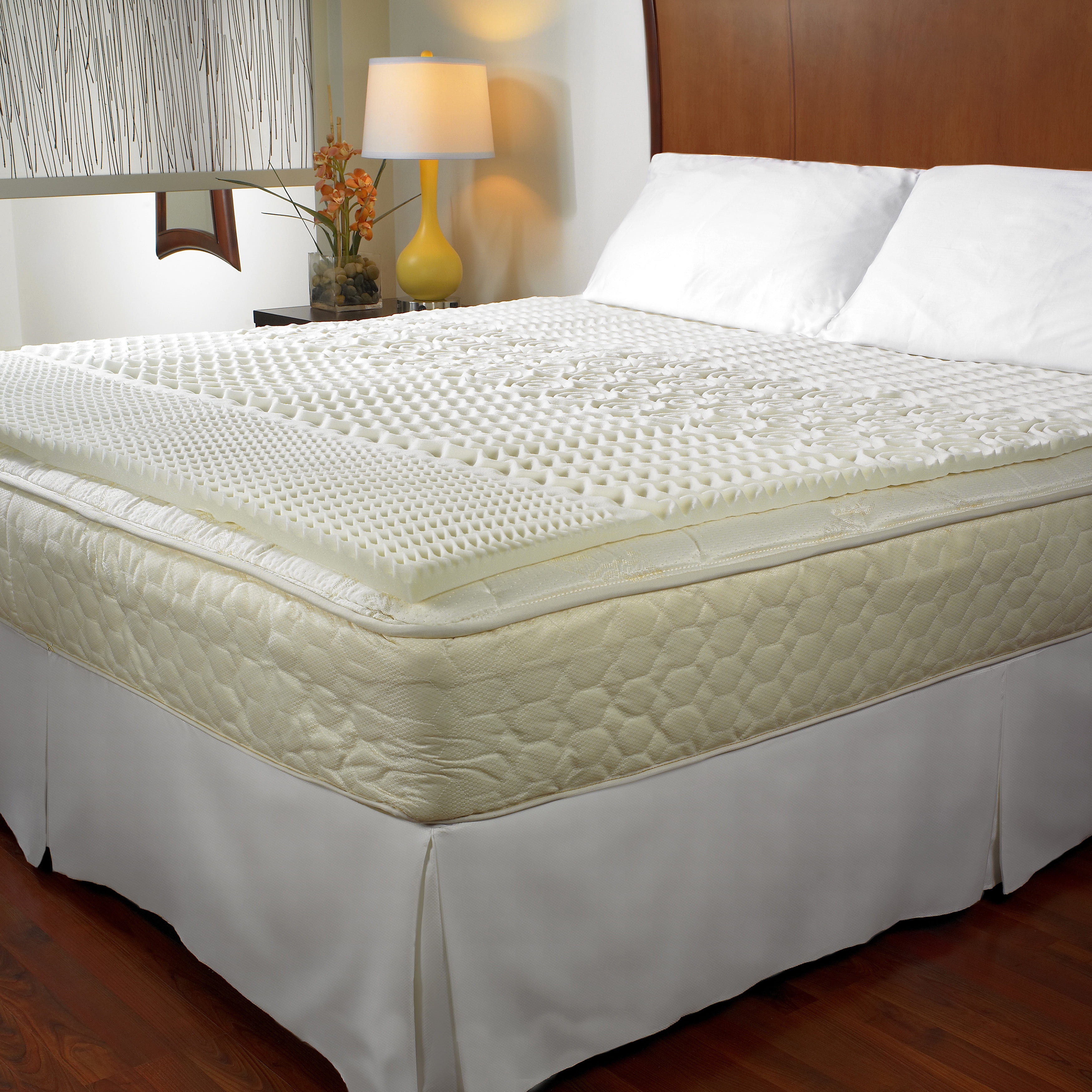 Rio Home Fashions Convoluted 5-zone 1.5-inch Memory Foam Mattress ...