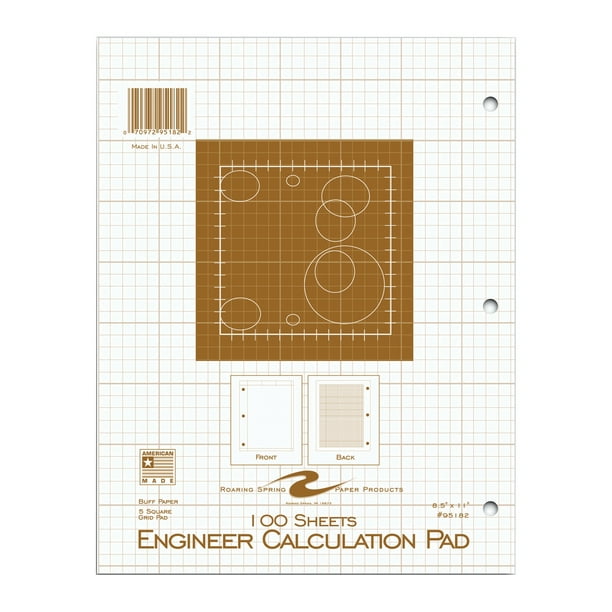 ENGINEER PAD 8.5"x11" BUFF PAPER - Walmart.com - Walmart.com