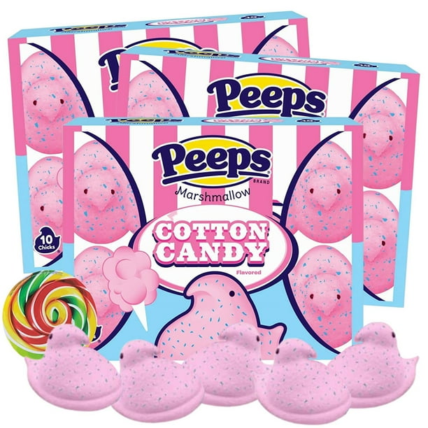 Easter Peeps Candy, Cotton Candy Marshmallow Chicks, 10 Count, Pack of ...