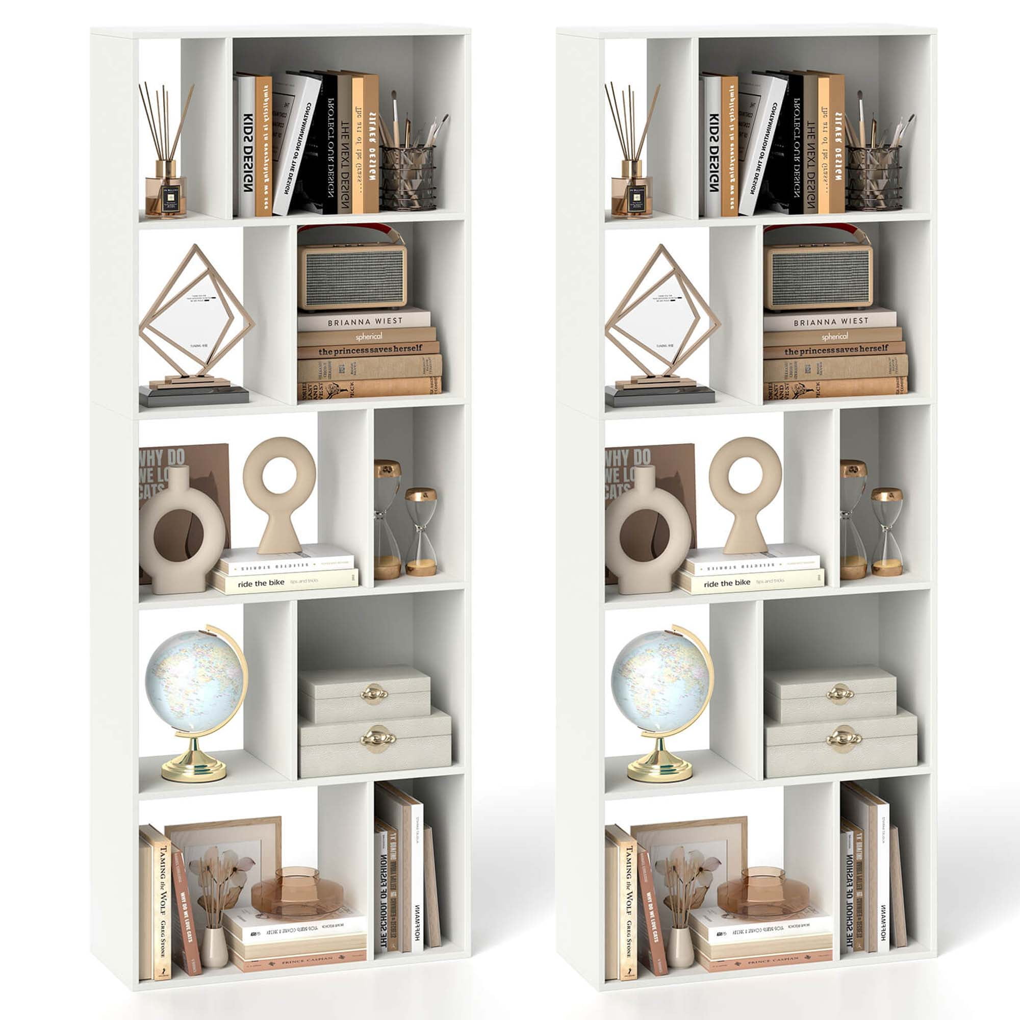 Click here for Costway 2 Pcs Floor Standing Open Bookshelf With 1... prices