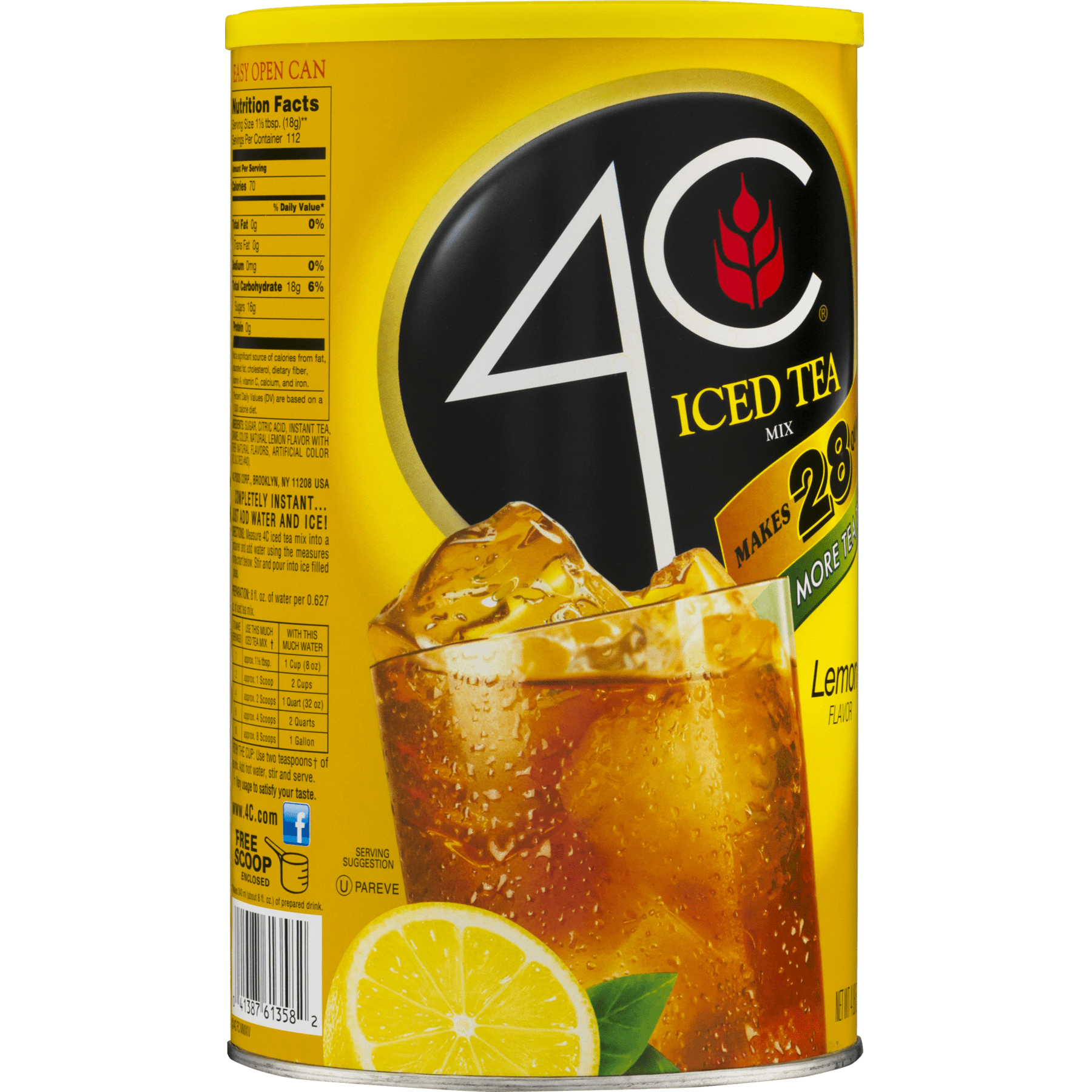 4c Raspberry Iced Tea Nutrition Facts | Besto Blog