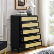 LAKECITY ARTS Bone Inlay Checker Board 7 Drawers Chest Almond, Bone ...