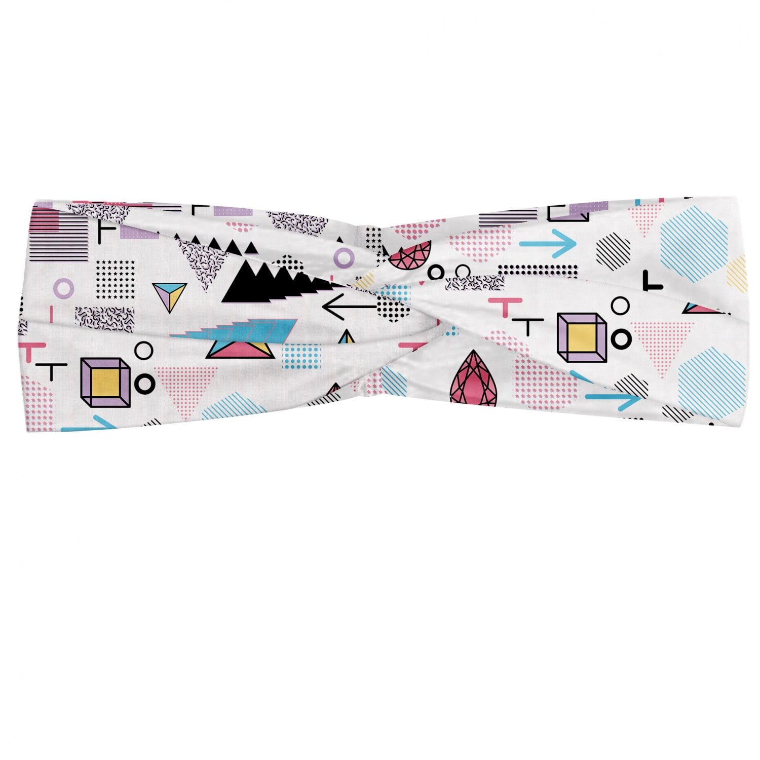 Abstract Headband, Geometric Composition in Memphis Style Cubes ...