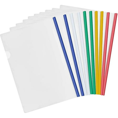 10 Pieces Clear A4 Sliding Folder, Plastic File Folder With Sliding Bar ...