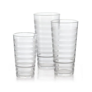 CreativeWare Bath 20-Ounce Mosaic Plastic Tumbler Set, Set of 8 Cups ...