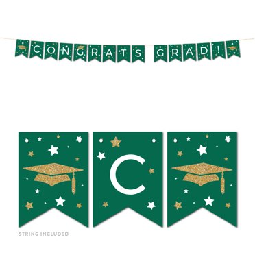 Mint Green Gold Glitter Pennant Party Banner - Walmart.com