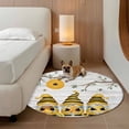 6ft Round Rug Yellow Bees Gnomes Area Rugs for Living Room Bedroom ...