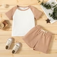 PatPat Toddler Boy Clothes, Waffle Raglan Tee and Solid Shorts Set, 2 ...