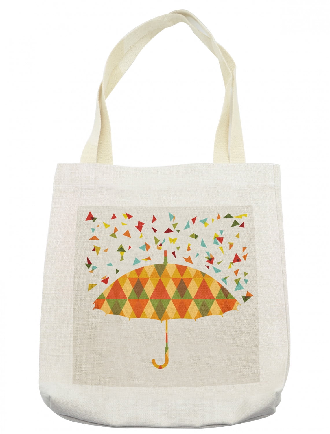 Geometric Tote Bag, Colored Triangles Like Raindrops Absract and ...