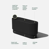 Veradek Outdoor, Plastic-Stone Planter, 30" Long Demi Series, Black ...