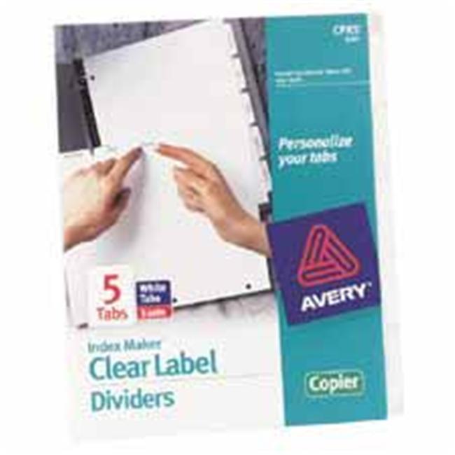 Avery Consumer Products Label Dividers - White - 5-Tab - Walmart.com