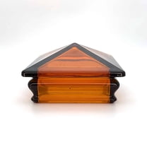 Woodway Pyramid Glass Post Cap, Ambered Yellow, Fits 4x4 Posts, Single ...