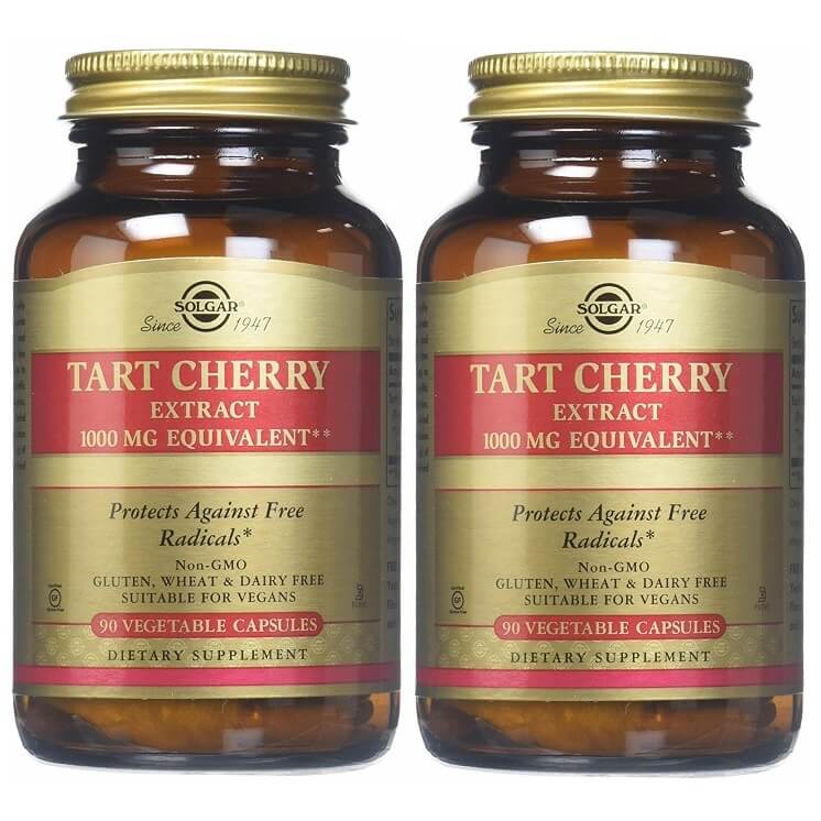 2 Bottles Solgar Tart Cherry 1000 mg, 90 Vegetarian Capsules - Walmart.com